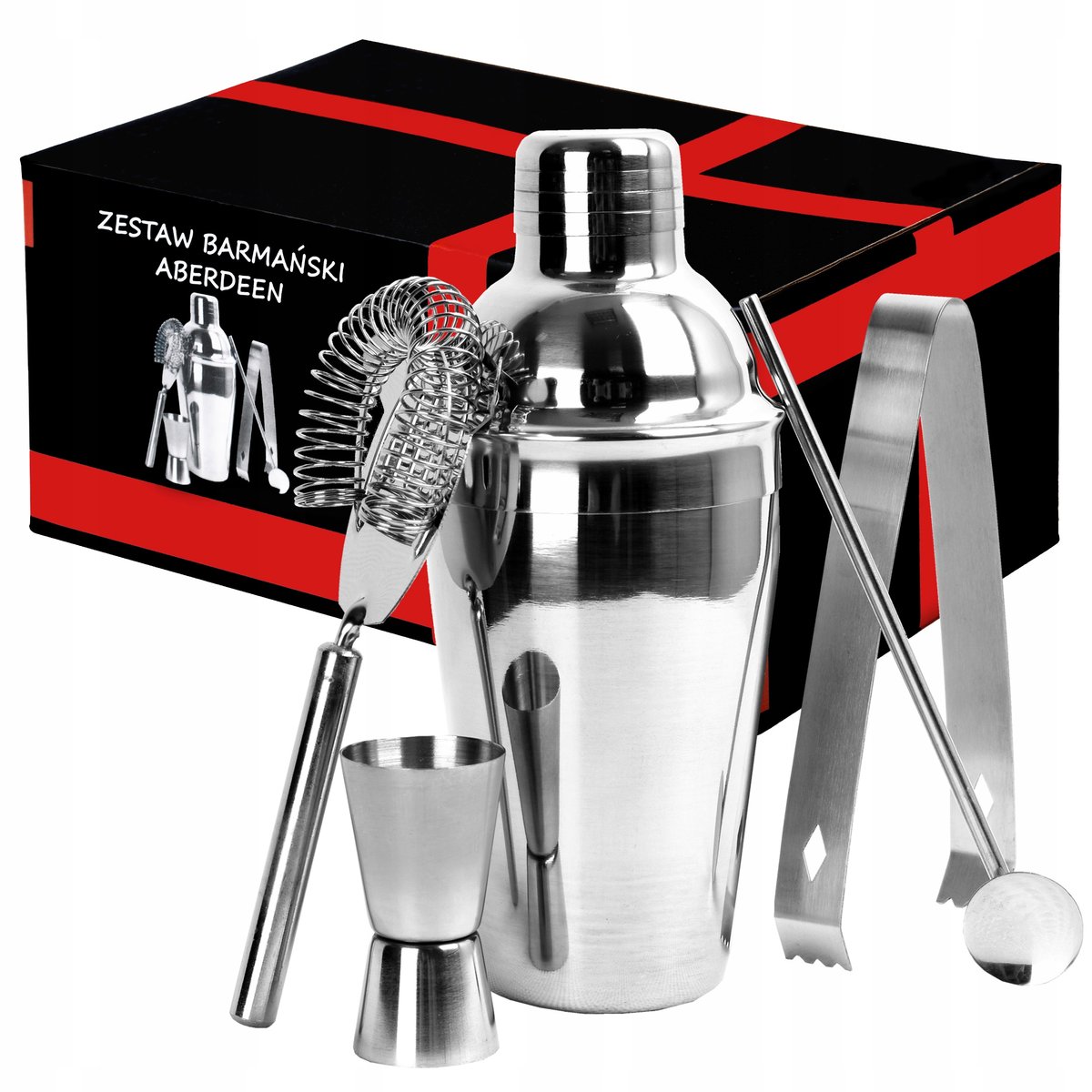 Zestaw Barmański Do Drinków Koktajli Shaker 500ml Na Prezent 5 ...