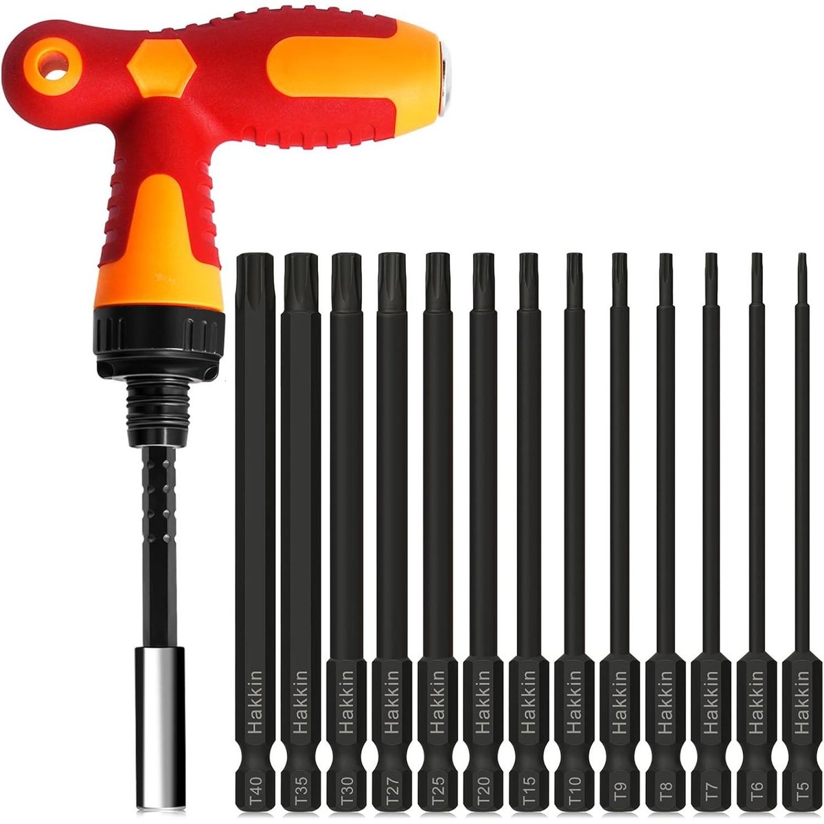 Zestaw bitów Torx Hakkin 100 mm, zestaw wkrętaków z grzechotką, bity ...