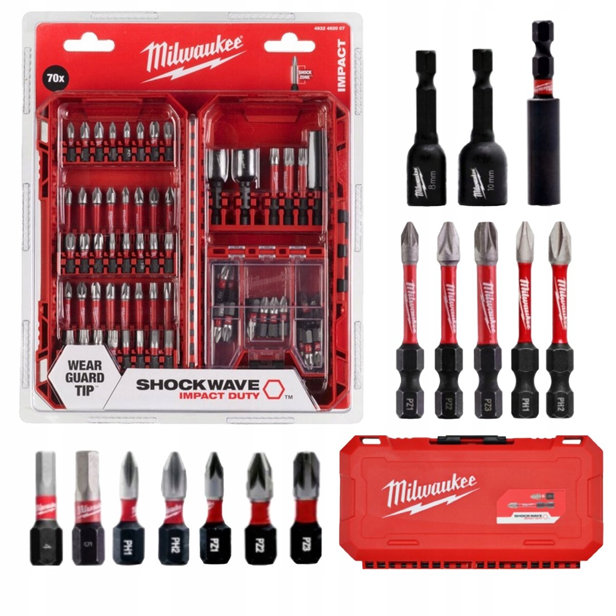 Zestaw bitów UDAROWYCH Milwaukee 70 szt. końcówki do WKRĘTARKI nasadki - Milwaukee | Sklep EMPIK.COM