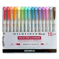Zestaw Brush Mildliner Zebra 15 kolorów - Zebra | Sklep EMPIK.COM