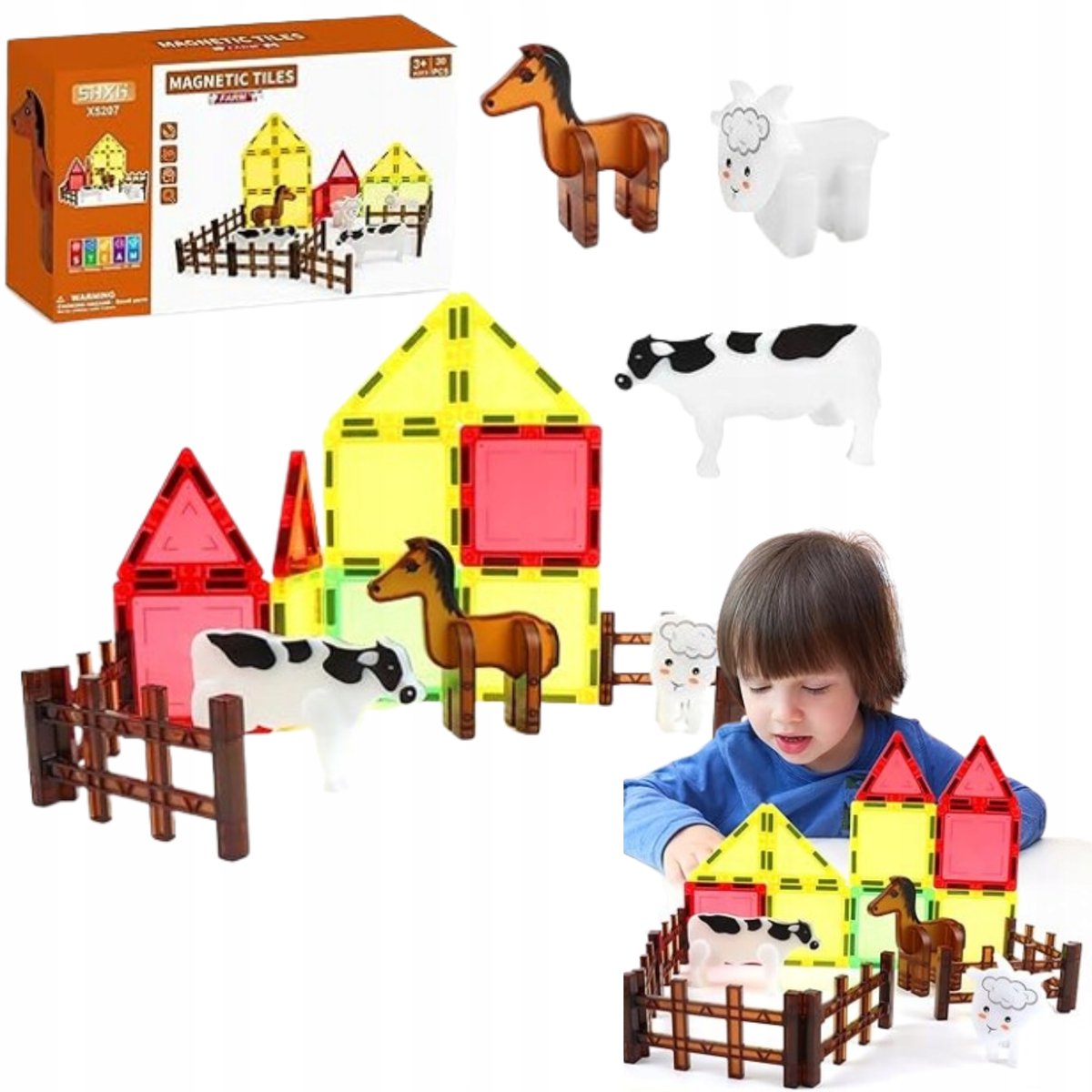 Zestaw Budynków Magnetycznych Farma Ze Zwierzętami Dla Dzieci - Inna marka | Sklep EMPIK.COM