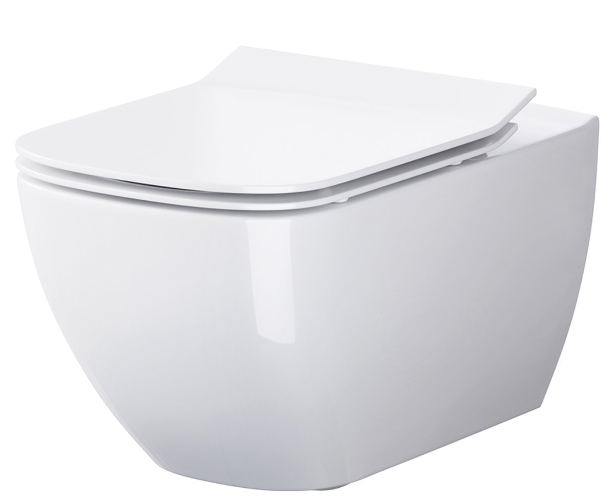 Zestaw Cersanit Virgo miska WC wisząca CleanOn z deską wolnoopadającą biały S701-427 - Inna ...