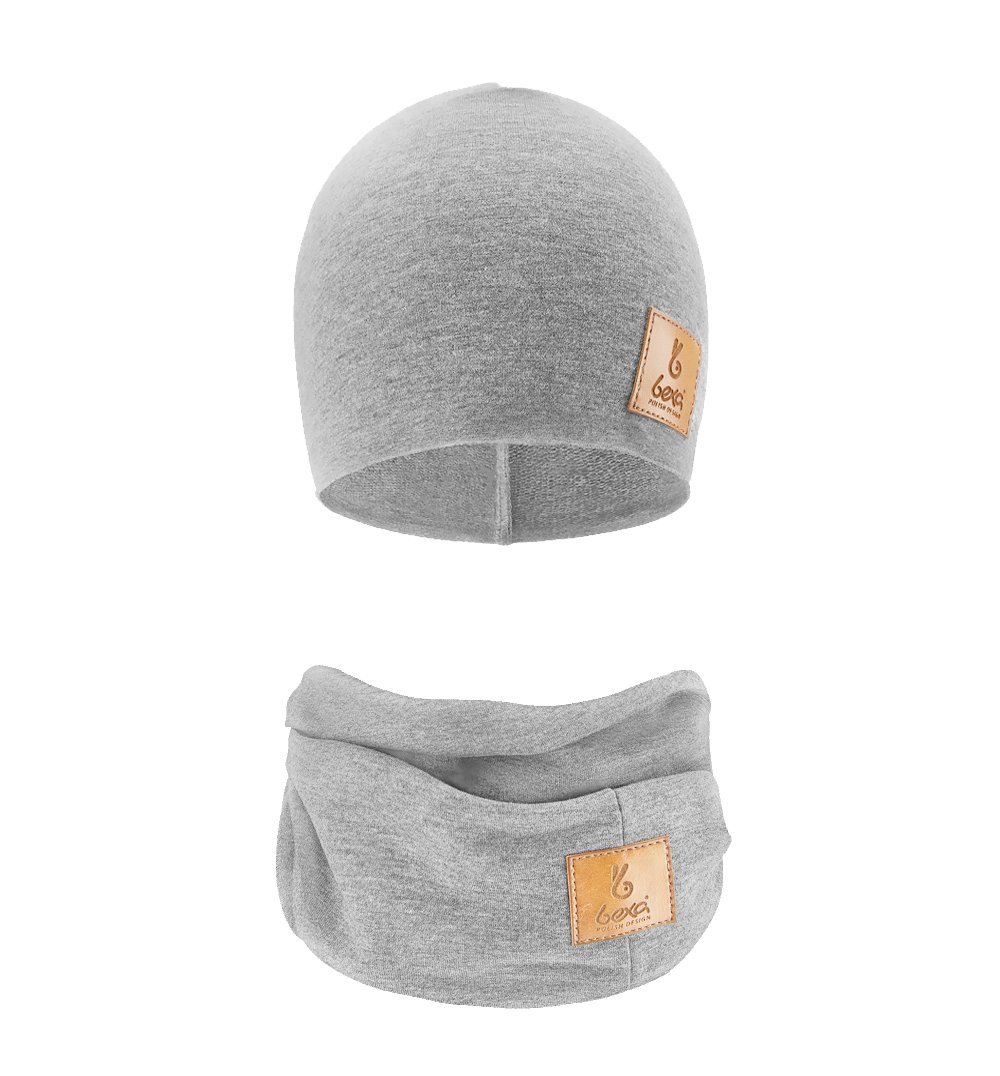 Zestaw czapka i komin Basic, szary - 50 - TuSzyte | Sklep EMPIK.COM