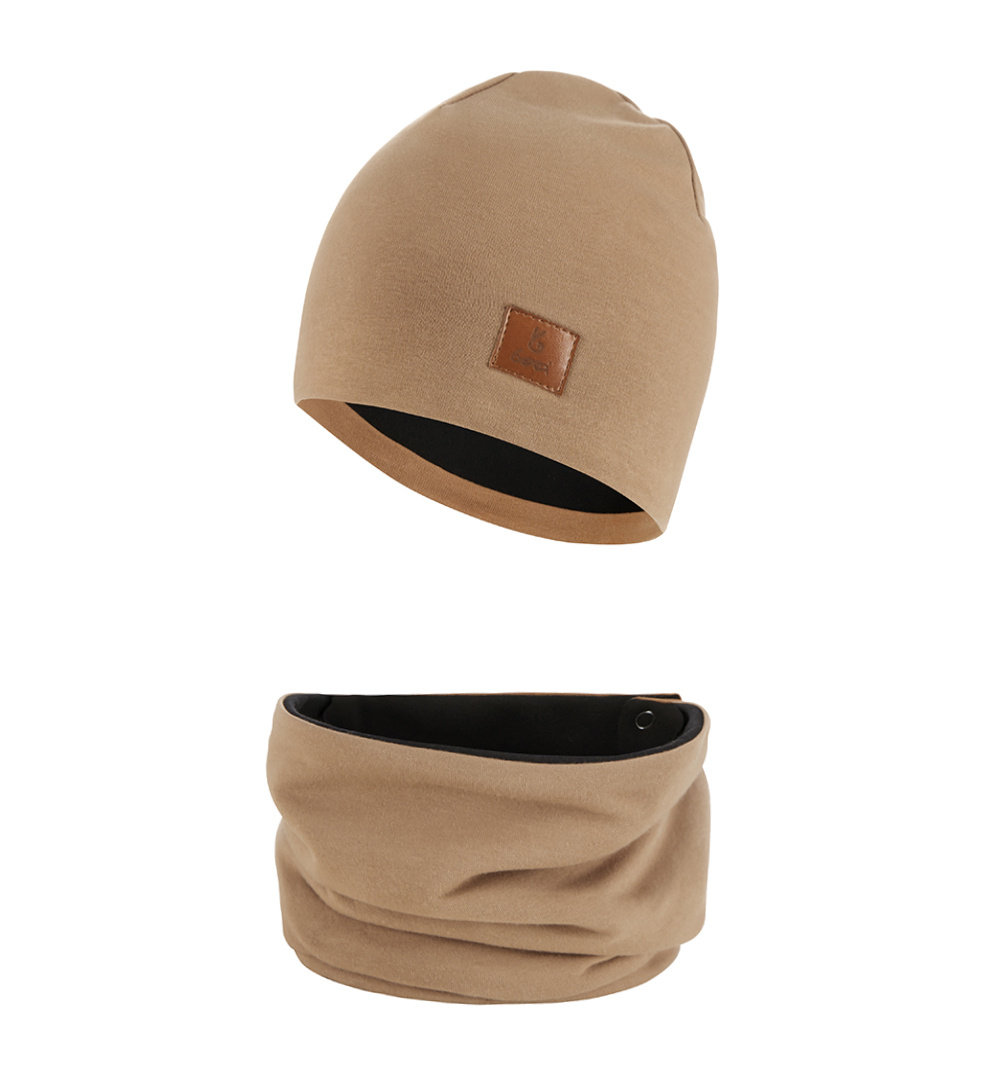 Zestaw czapka i komin Basic Winter zimowy, brązowy - 53 - TuSzyte | Sklep EMPIK.COM