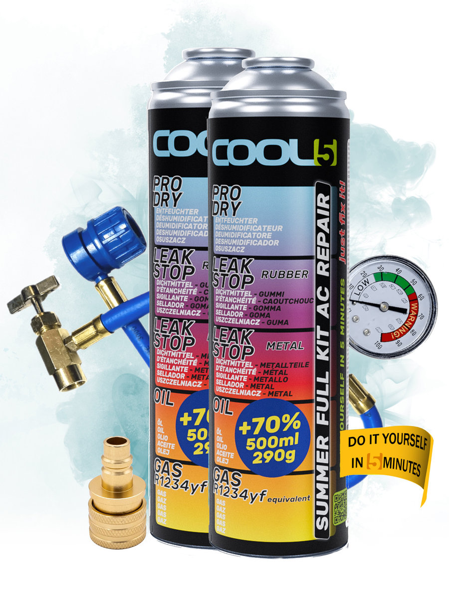 Zestaw czynnik 2x 5w1 + przewód do klimatyzacji Cool5 zamiennik R1234yf - Inna marka ...
