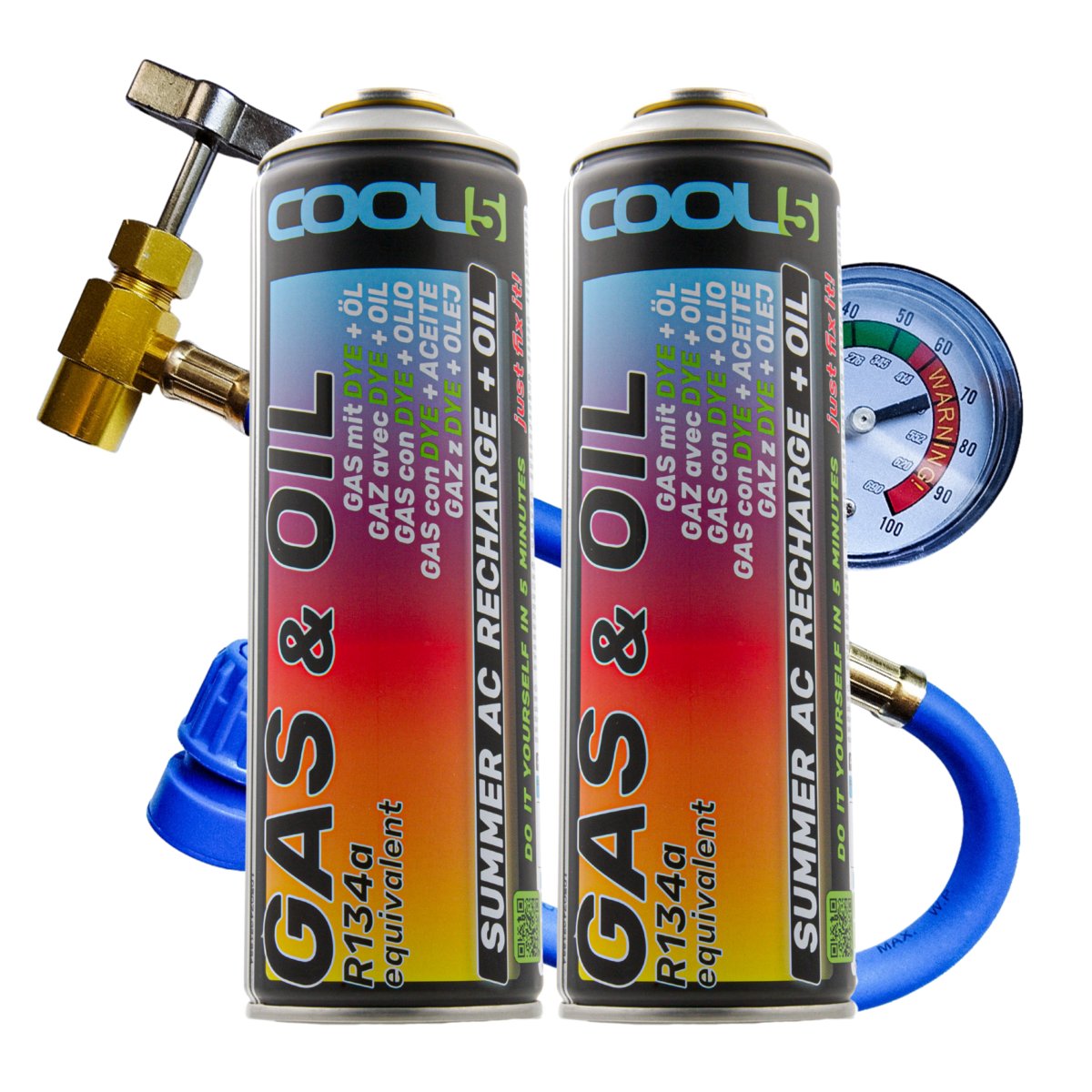 Zestaw czynnik do klimatyzacji 2x 2 w 1 + przewód do klimatyzacji Cool5 zamiennik R134a - cool5 ...