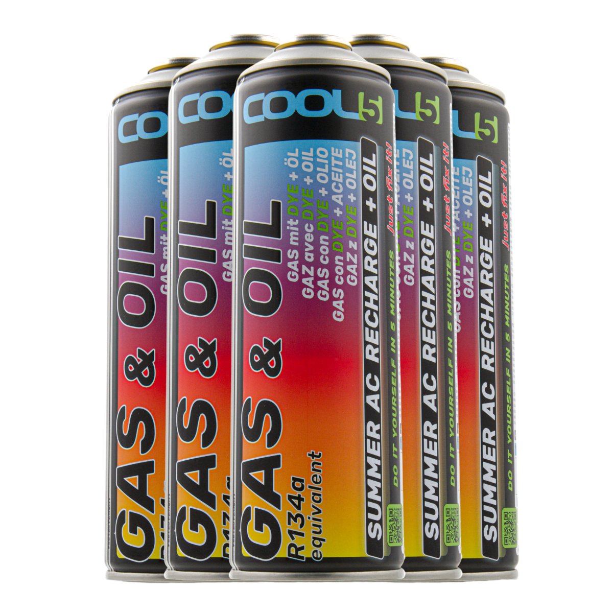 Zestaw czynnik do klimatyzacji 5x 2 w 1 do klimatyzacji Cool5 zamiennik R134a - cool5 ...