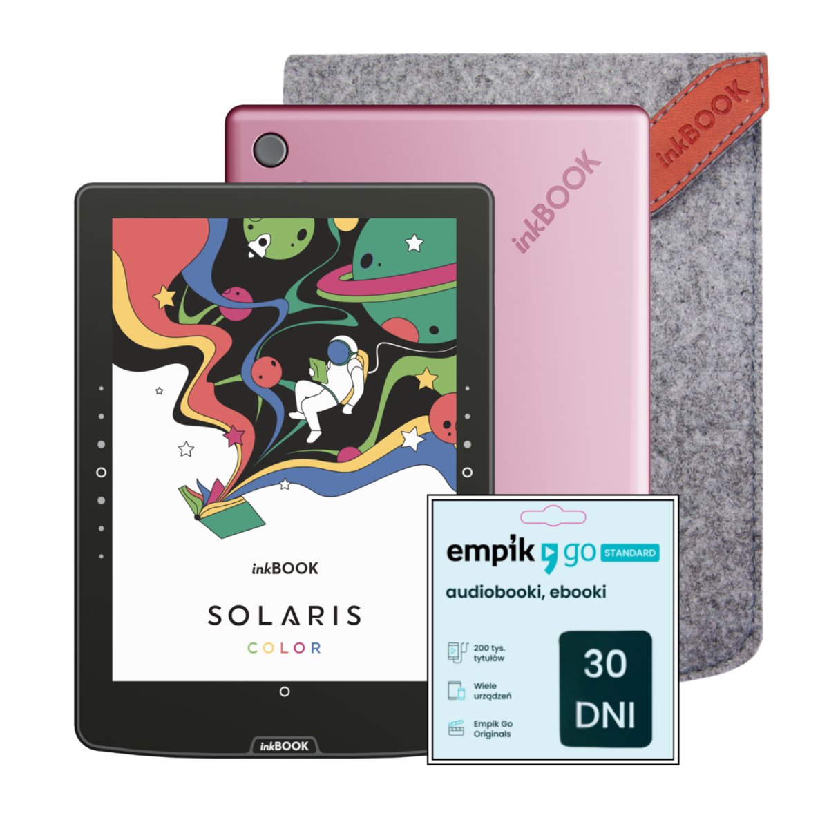 Zestaw Czytnik E-booków inkBOOK Solaris Color Pink + Etui + Kod Empik ...
