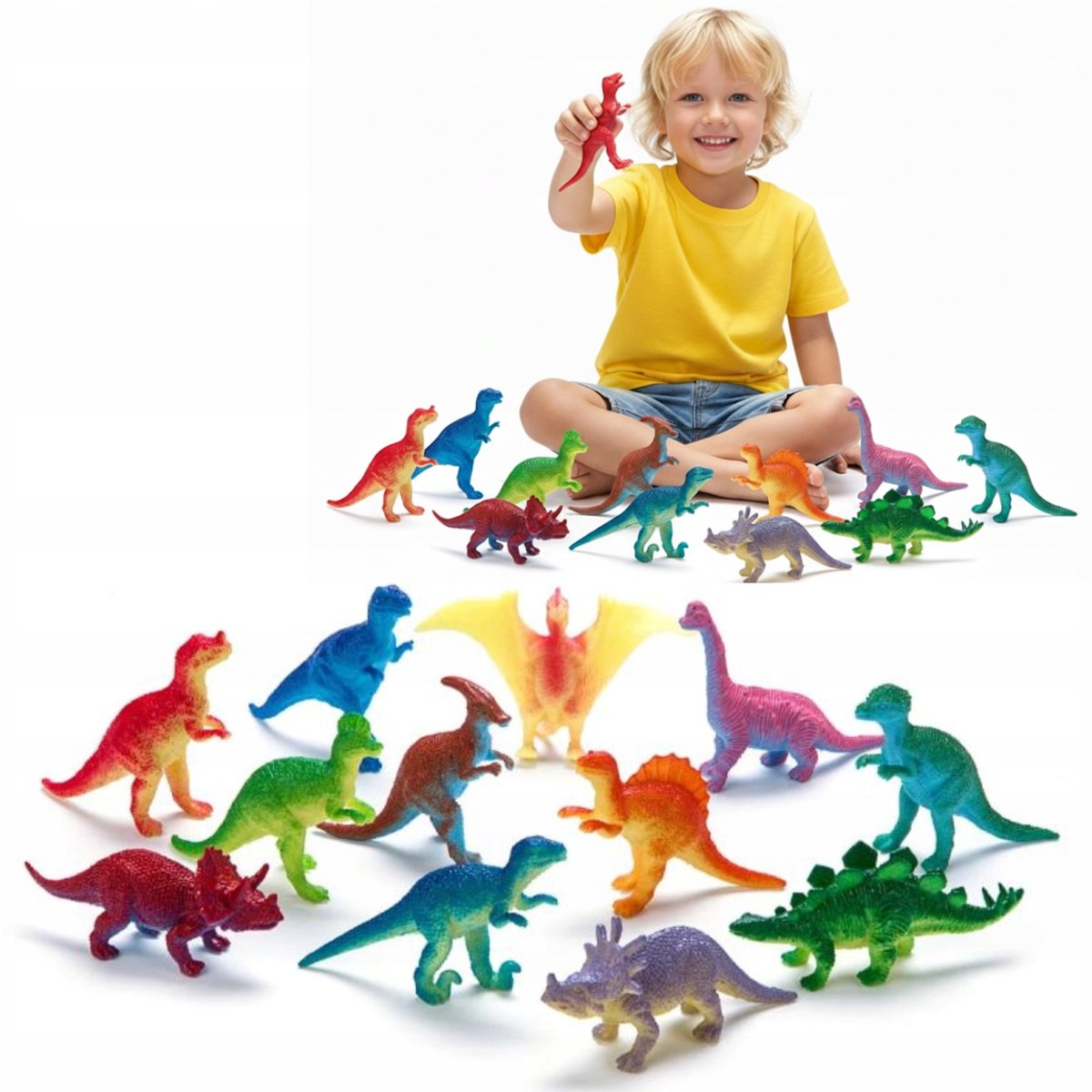 ZESTAW DINO FIGUREK KOLEKCJA FIGUREK ZWIERZĄT 12 SZT DINOZAURY DINOZAUR ...