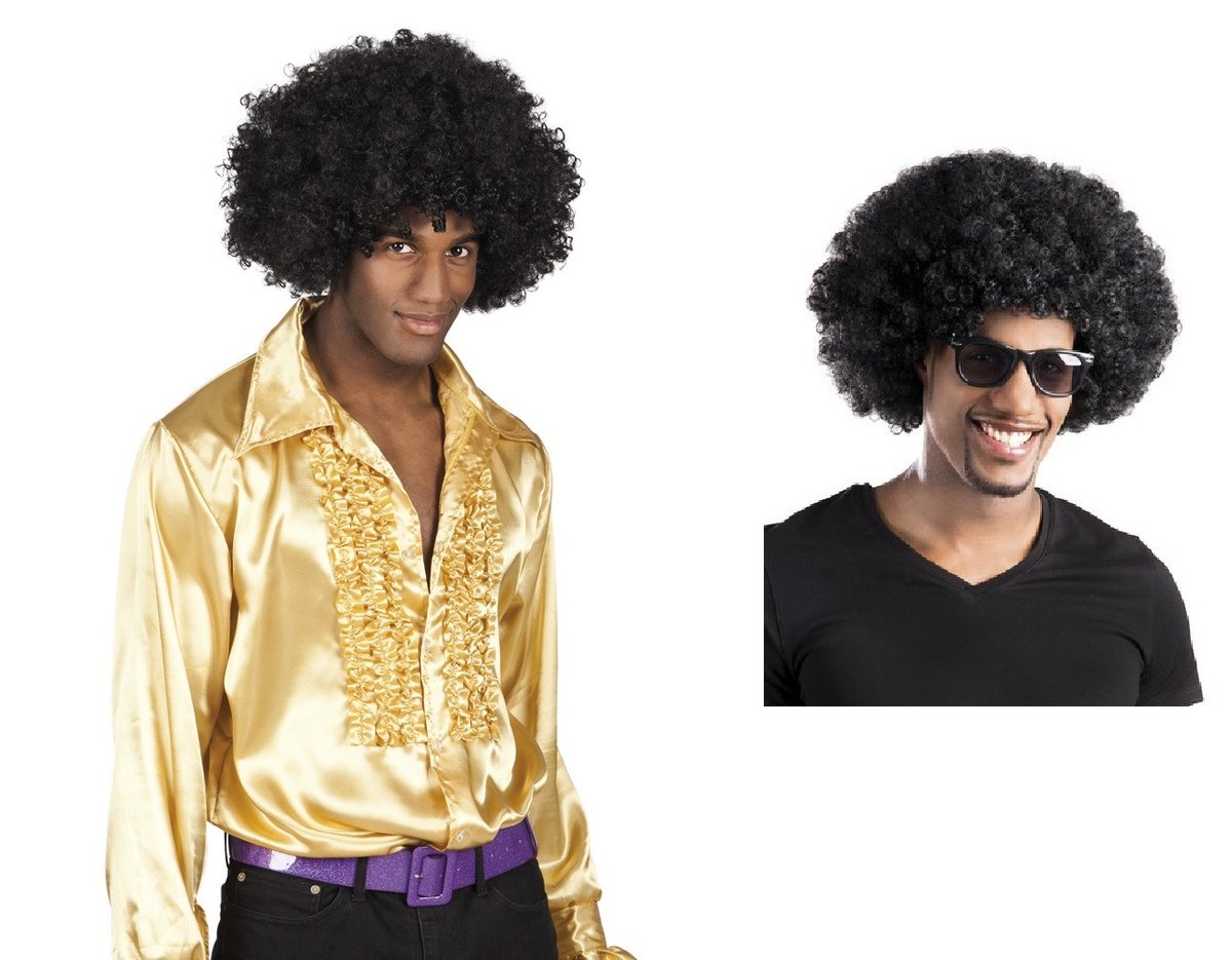 Zestaw Disco Koszula Złota Xl Plus Peruka Afro Czarna 2El Mk332 - PartyTino | Przyjęcia i okazje ...