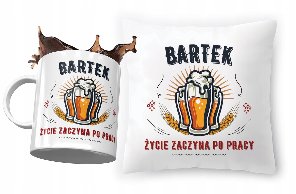 Zestaw Dla Bartka Poduszka + Kubek na Prezent z Nadrukiem ze Zdjęciem - PoliDraw | Sklep EMPIK.COM