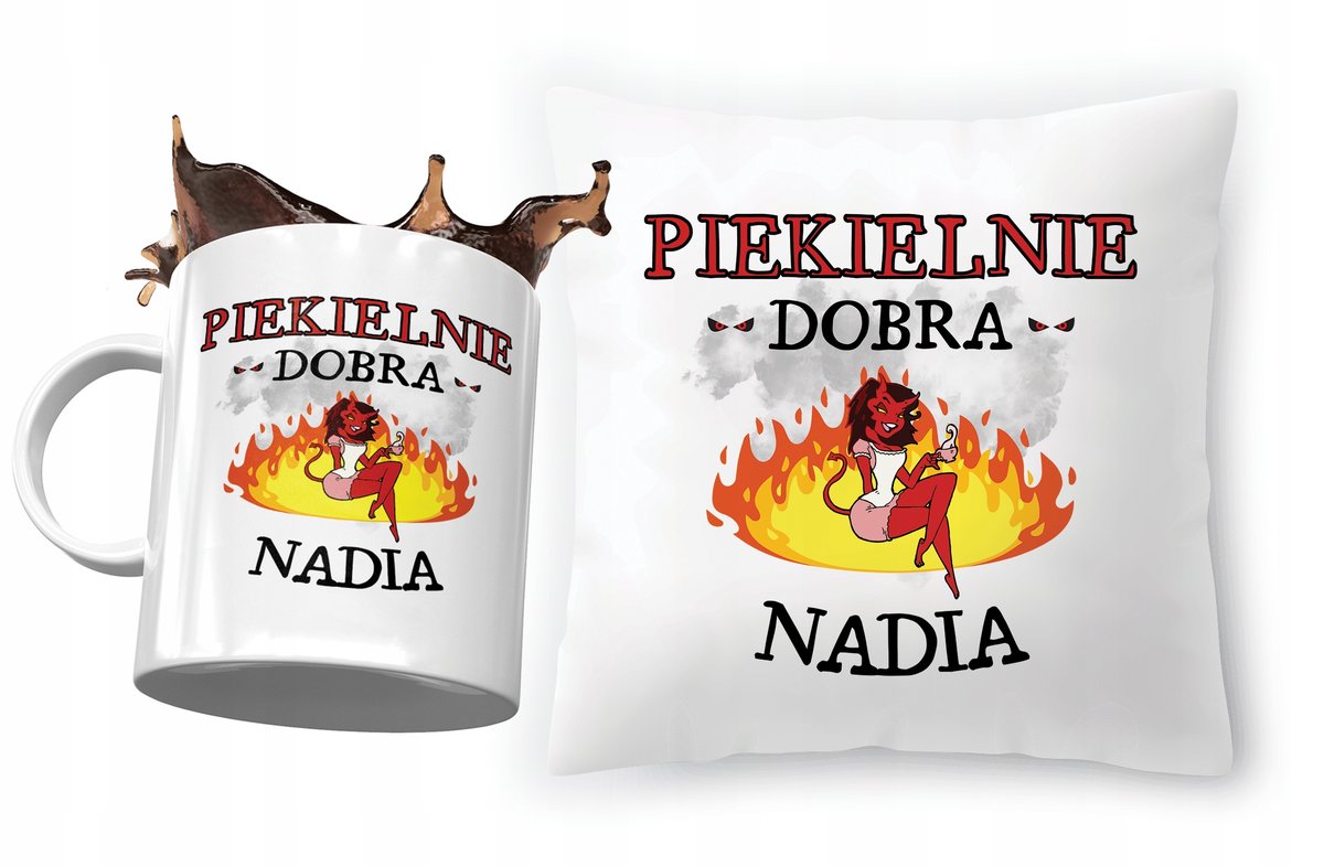 Zestaw Dla Nadii Poduszka + Kubek na Prezent z Nadrukiem ze Zdjęciem ...