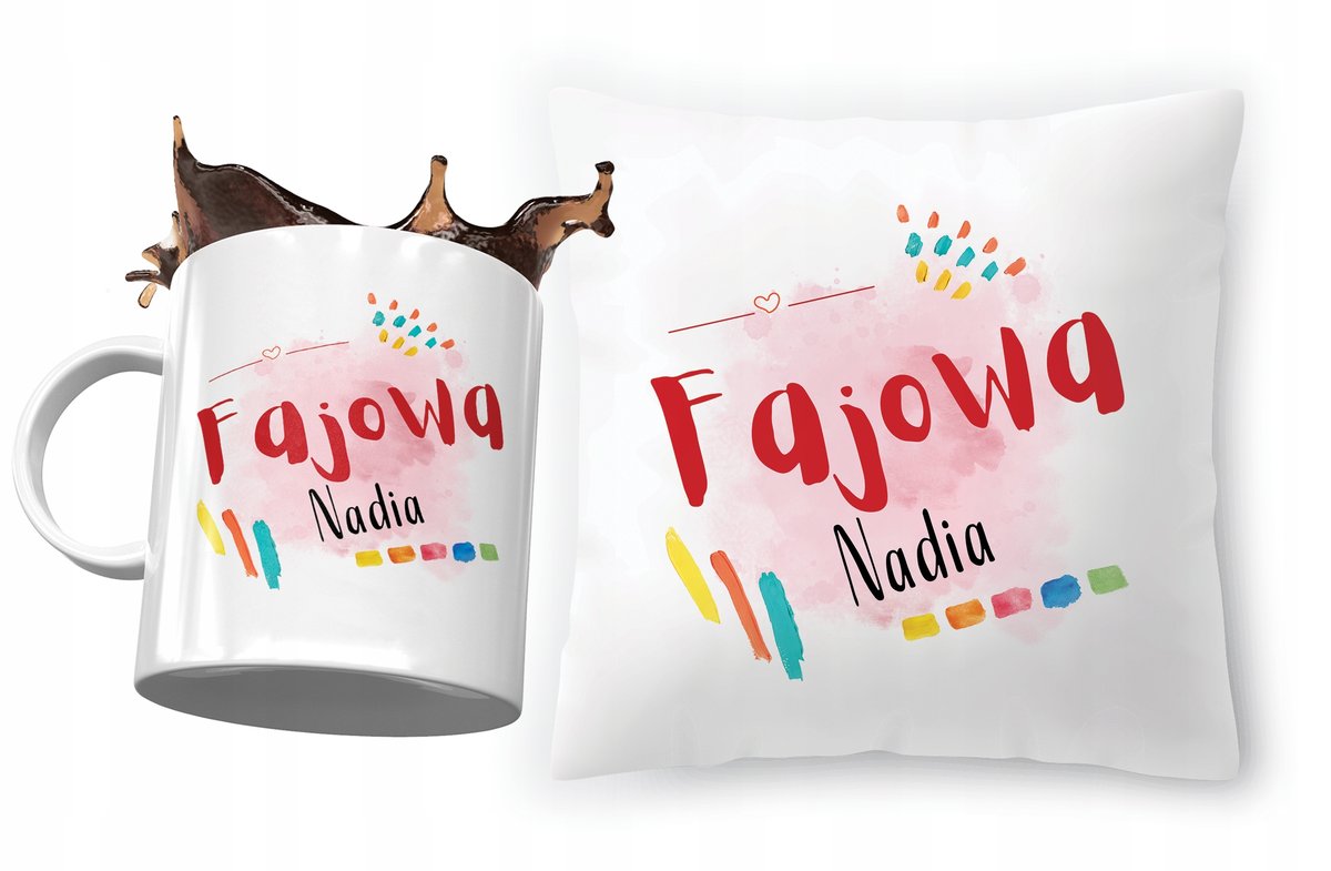 Zestaw Dla Nadii Poduszka + Kubek na Prezent z Nadrukiem ze Zdjęciem ...