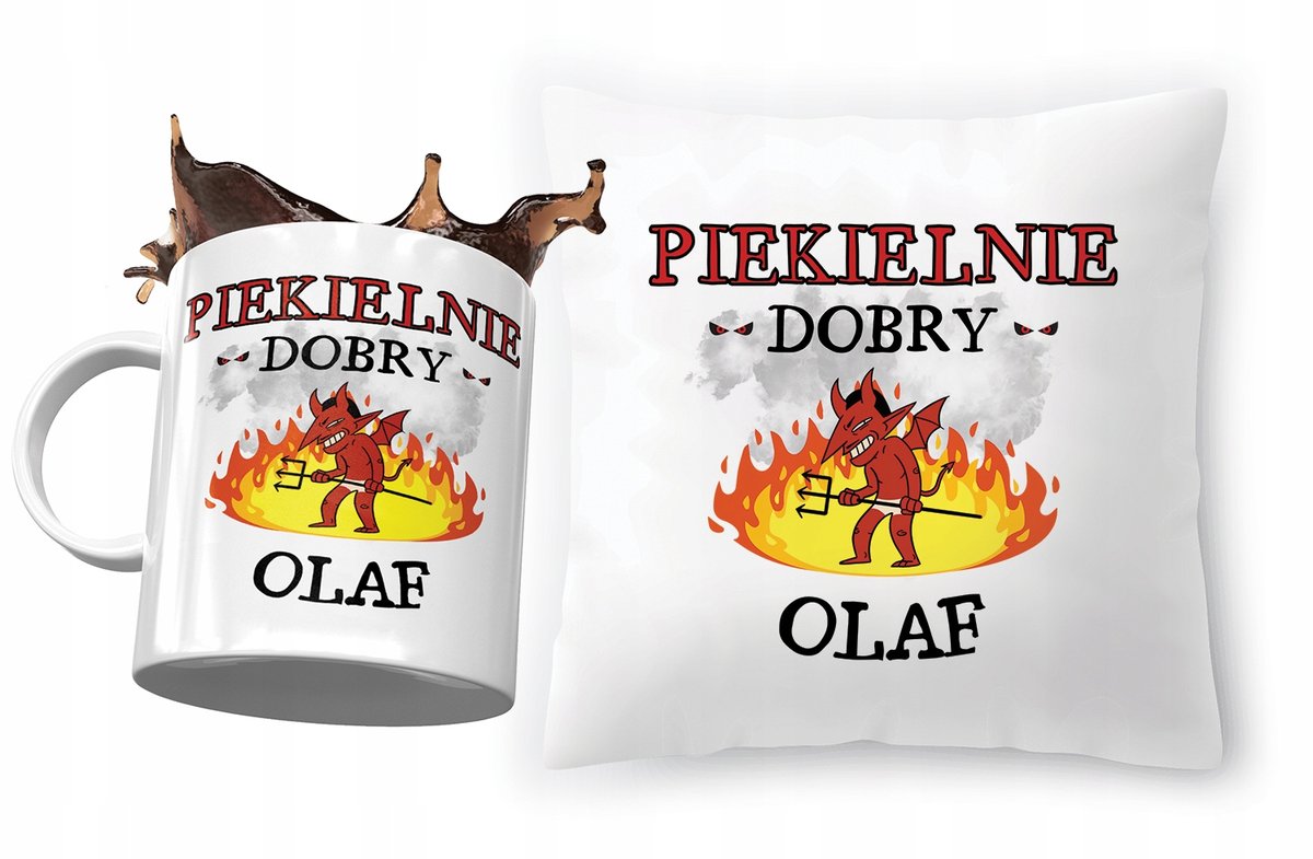 Zestaw Dla Olafa Poduszka + Kubek na Prezent z Nadrukiem ze Zdjęciem ...