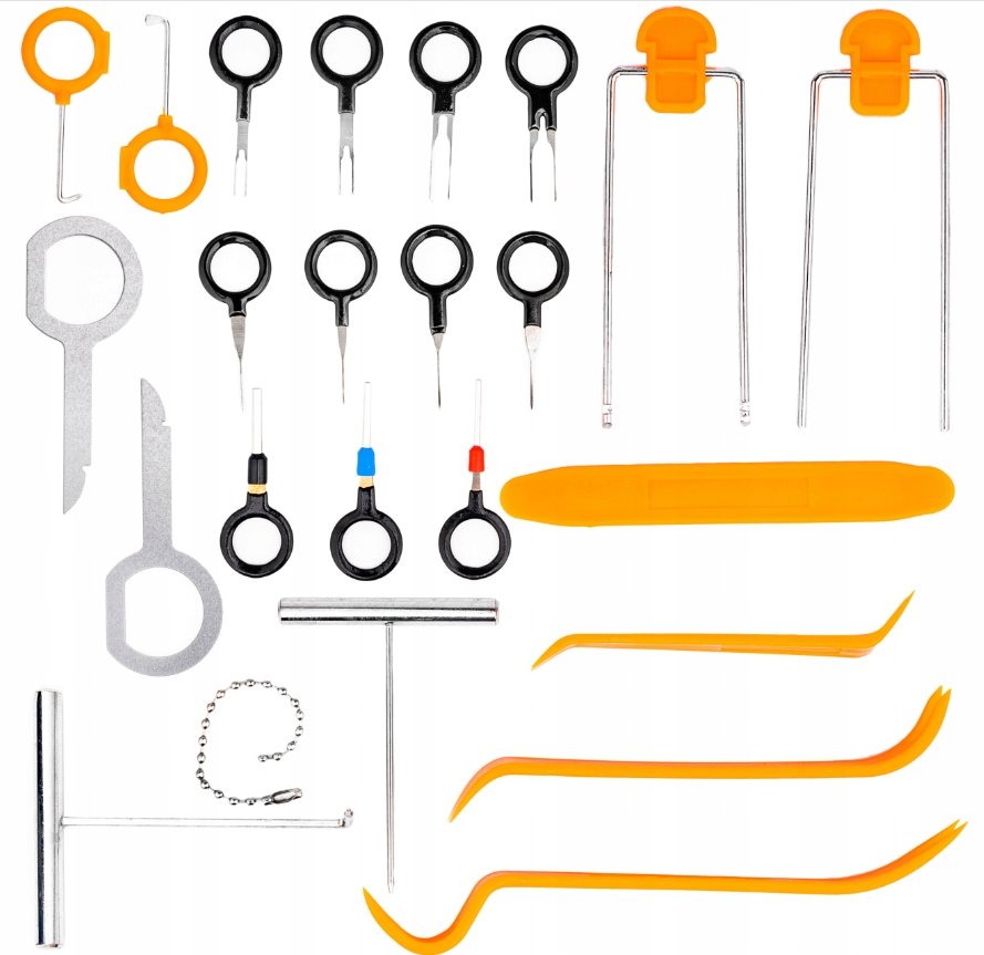 ZESTAW DO DEMONTAŻU WYJMOWANIA PINÓW RADIA I NAWIGACJI WYJMAKI KLUCZE ...