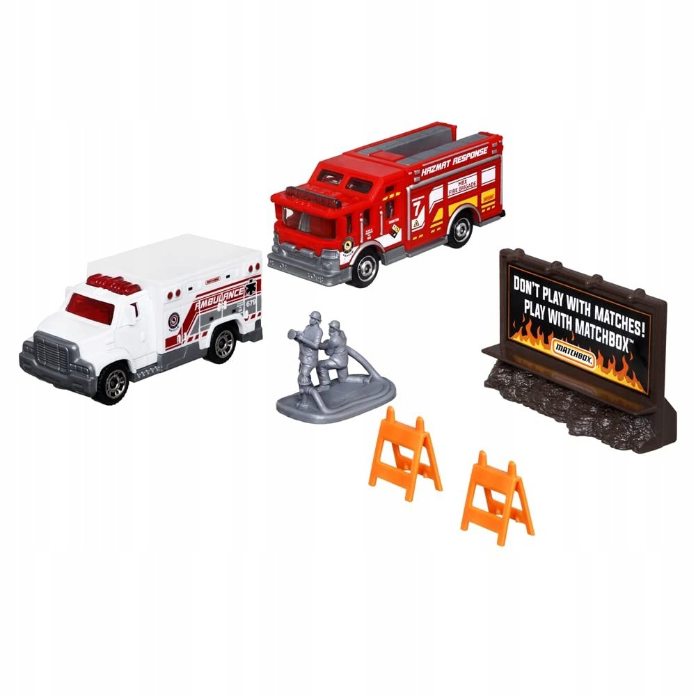 Zestaw do gry Matchbox Hitch & Haul Die-cast Vehicle Playset - Fire Res ...
