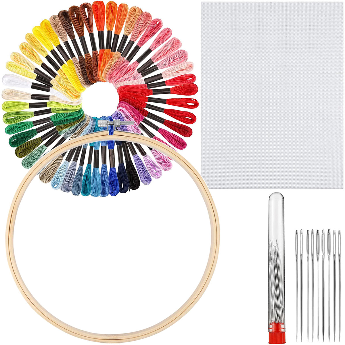 Zestaw do haftowania wyszywania haftu mulina kanwa igły tamborki - Craftec | Sklep EMPIK.COM