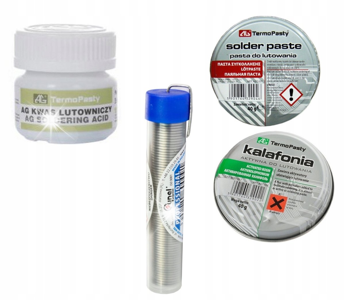 Zestaw do lutowania: cyna, kalafonia, kwas, pasta - Inna marka | Sklep ...