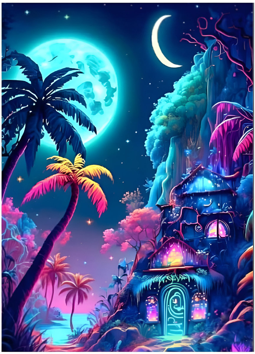 Zestaw do Malowania Diamentami DIY 5D z Motywem Nocy 30 x 40 cm - Inna ...