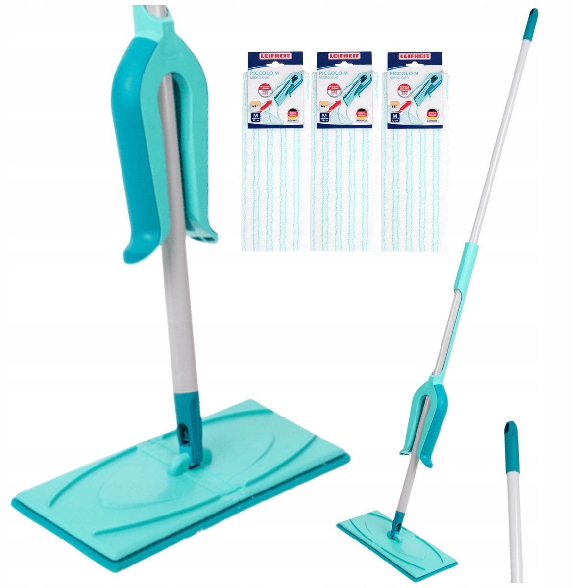 Zestaw Do Mycia Pod G Wysokiej Jako Ci Mop Obrotowa G Owica + 3 Cierki - Leifheit | Sklep EMPIK.COM