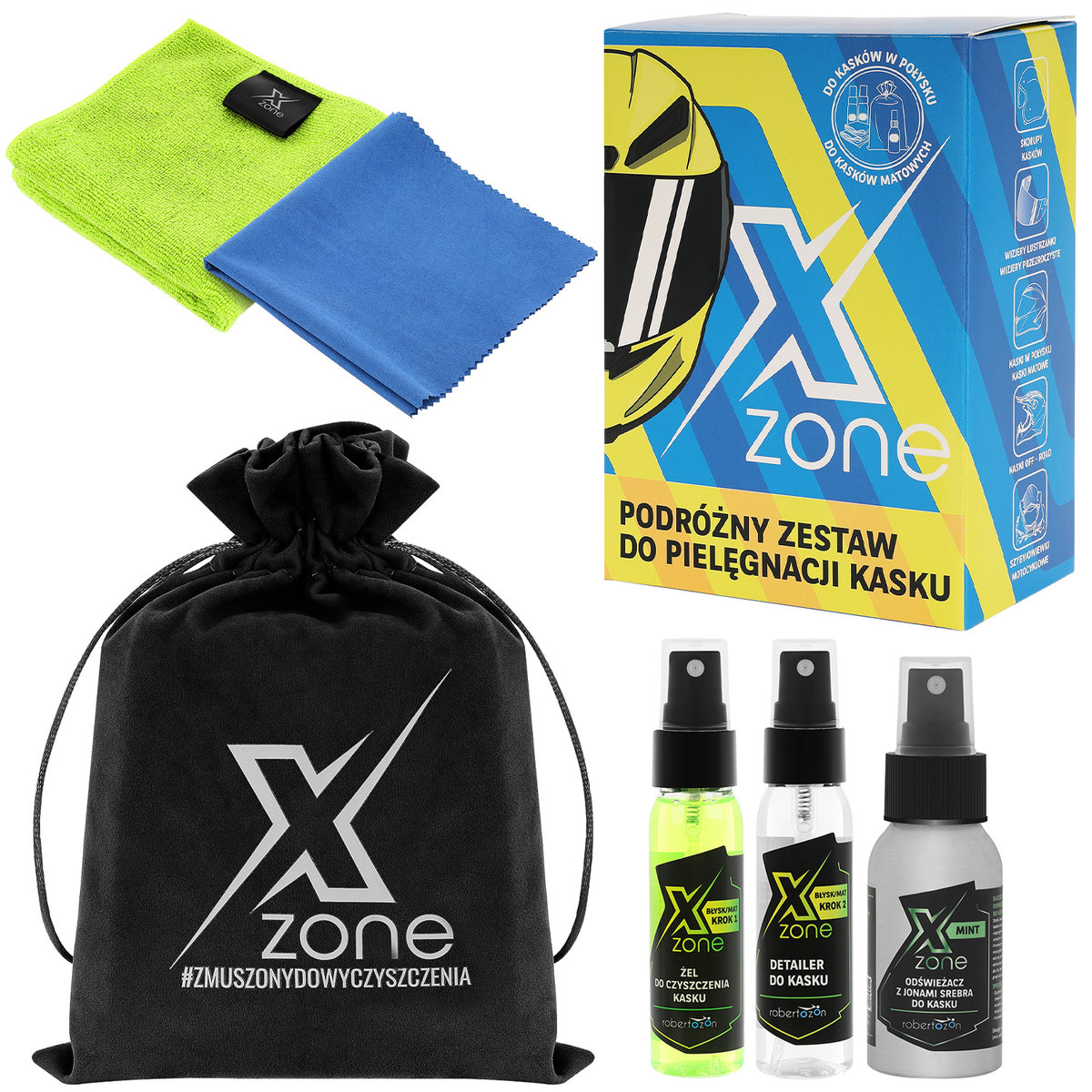 Zestaw do pielęgnacji kasku z jonami srebra Xzone - Xzone | Motoryzacja ...