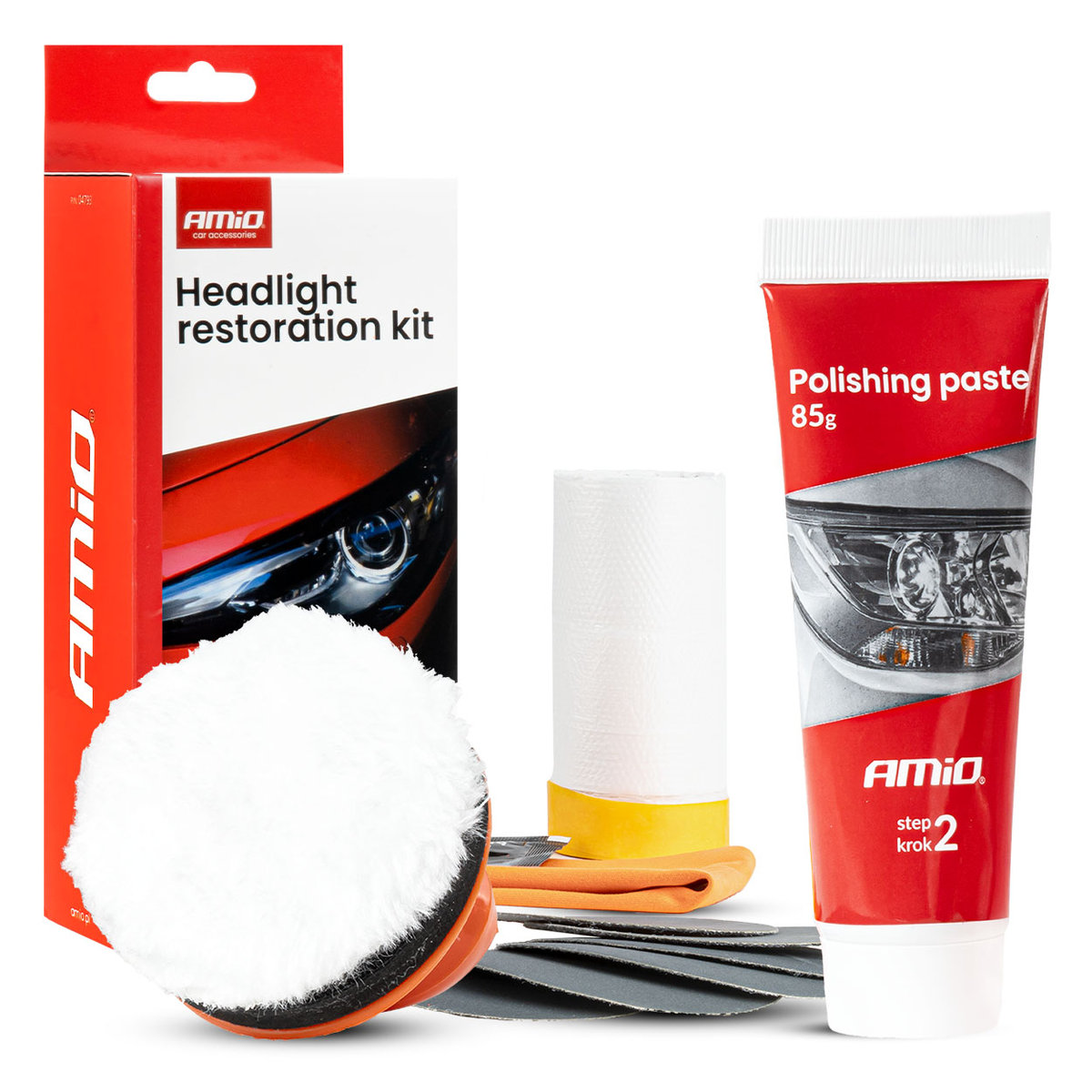 Zestaw do polerowania reflektorów ręczny DIY AMIO-04793 - Amio ...