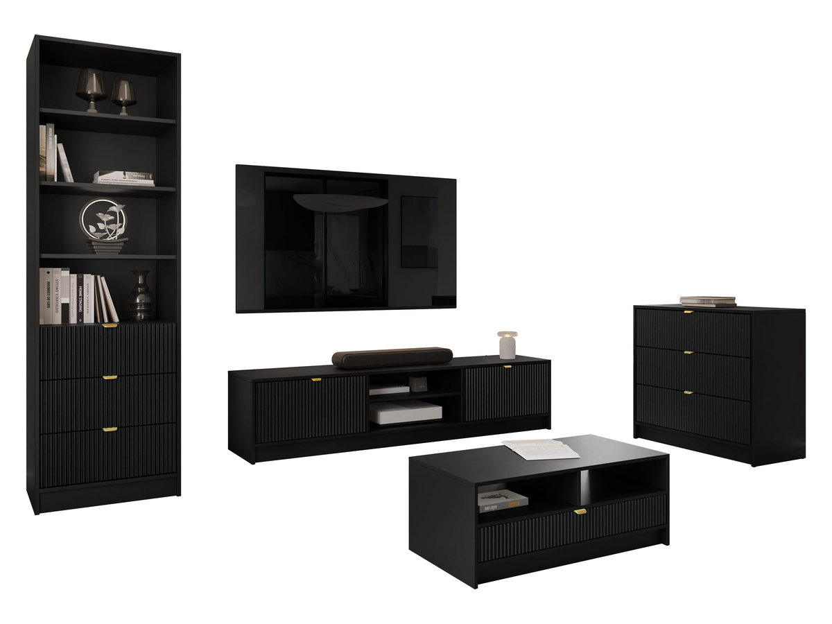 Zestaw Do Salonu Tireno Vii, Czarny Molet - Mirjan24 | Sklep EMPIK.COM