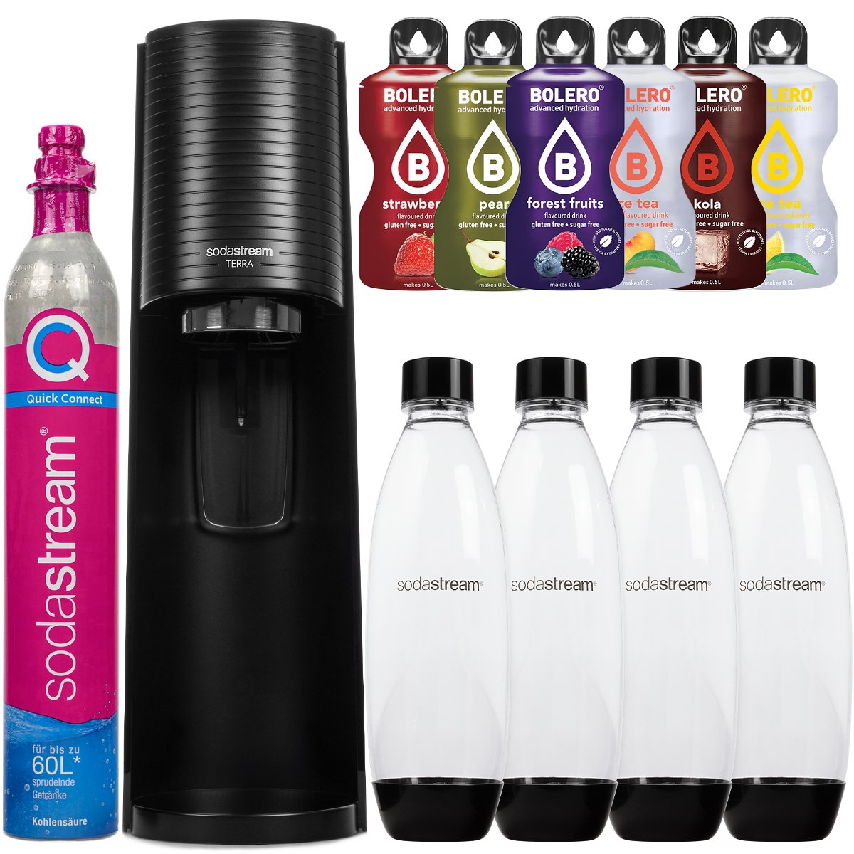 Zestaw Do Wody Saturator Sodastream Terra Black 4 Butelki + 6X Napoje ...