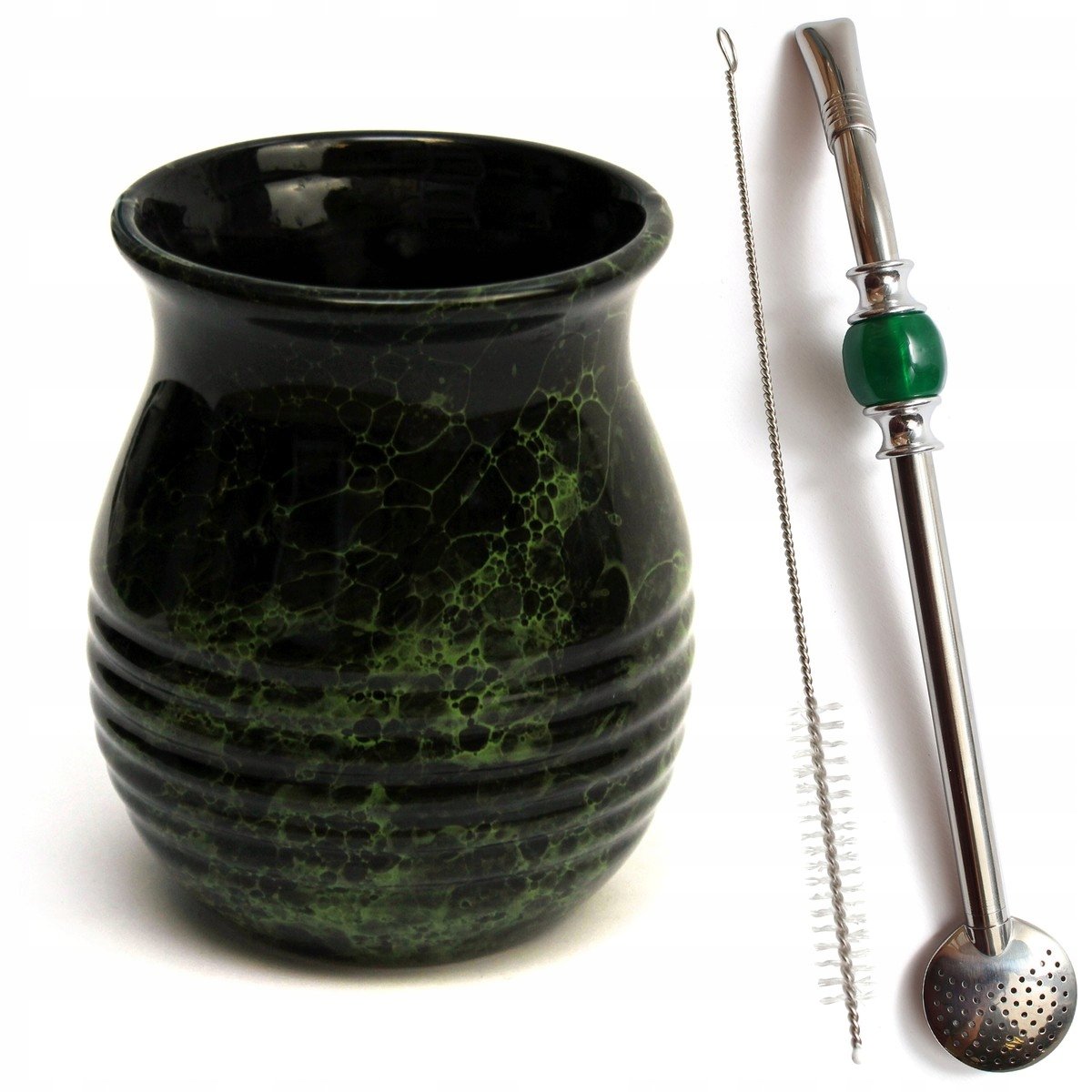 Zestaw do Yerba Mate Matero Roches / Tykwa + Bombilla z Kamieniem INOX ...