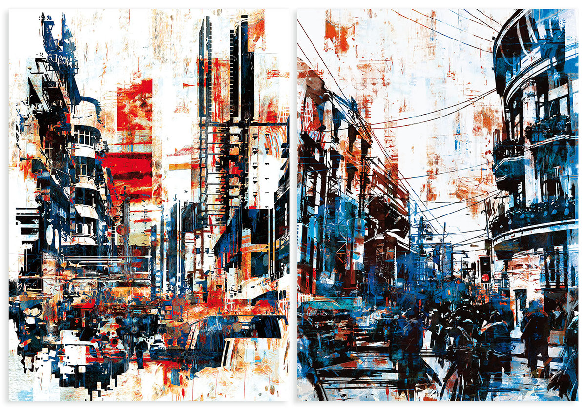 Zestaw dwóch plakatów abstrakcje 40x50 cm - Inna marka | Sklep EMPIK.COM