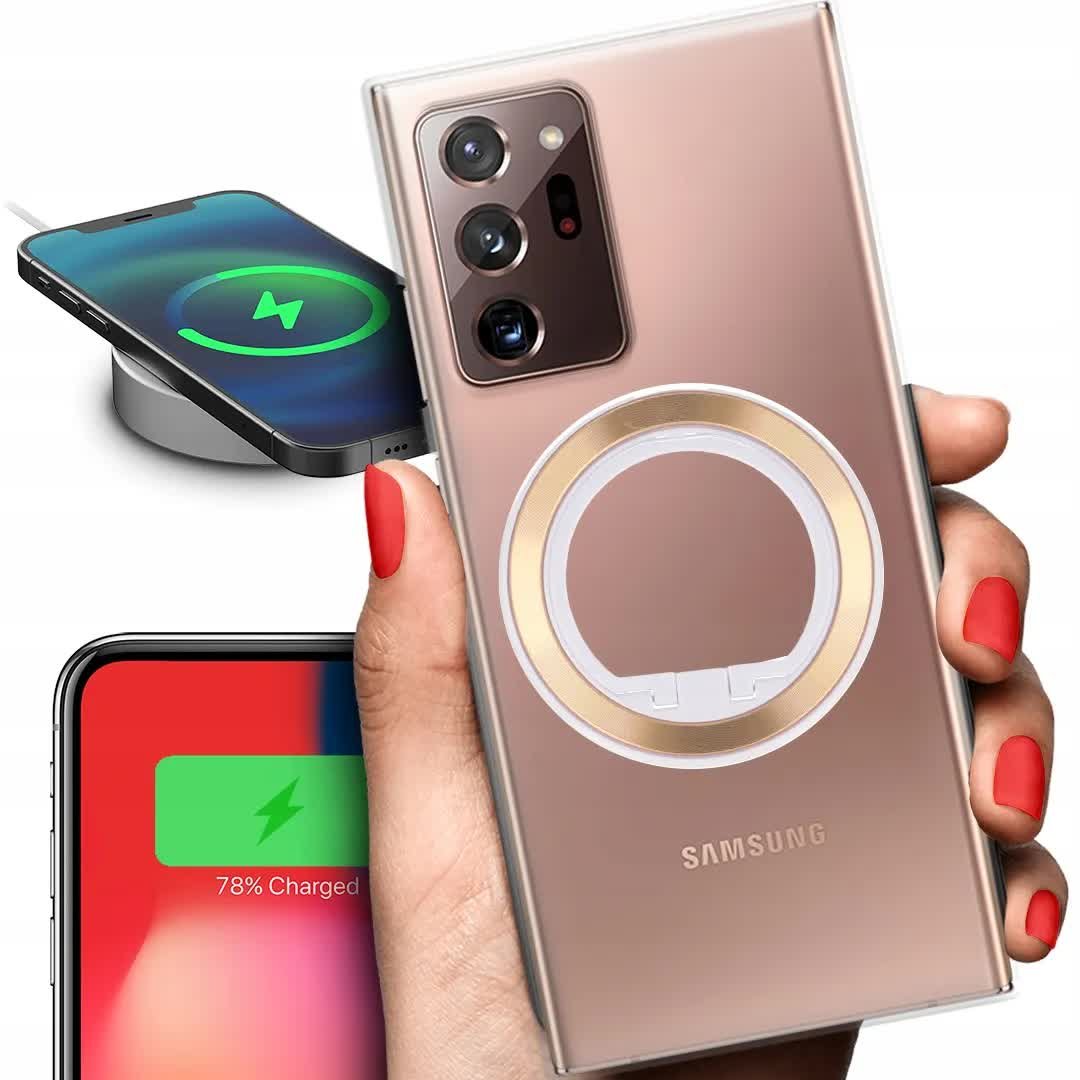 Zestaw Etui 2MM + MagSafe Uchwyt ZŁOTY do SAMSUNG NOTE 20 ULTRA Magnes ...