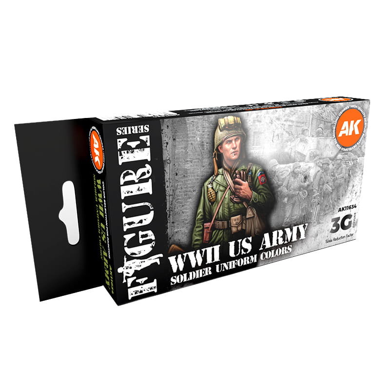 Zestaw farb 3Gen Acrylics WW2 US Army Soldier Uniform, AK Interactive ...