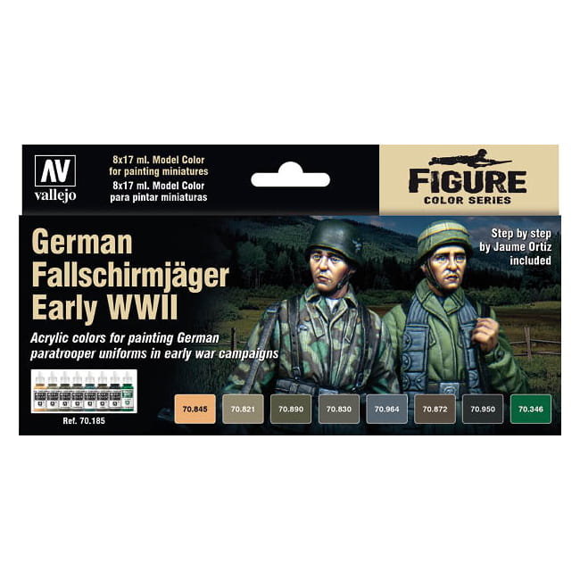 Zestaw farb Vallejo 70.185 German Fallschirmjäger Early WWII - Vallejo ...