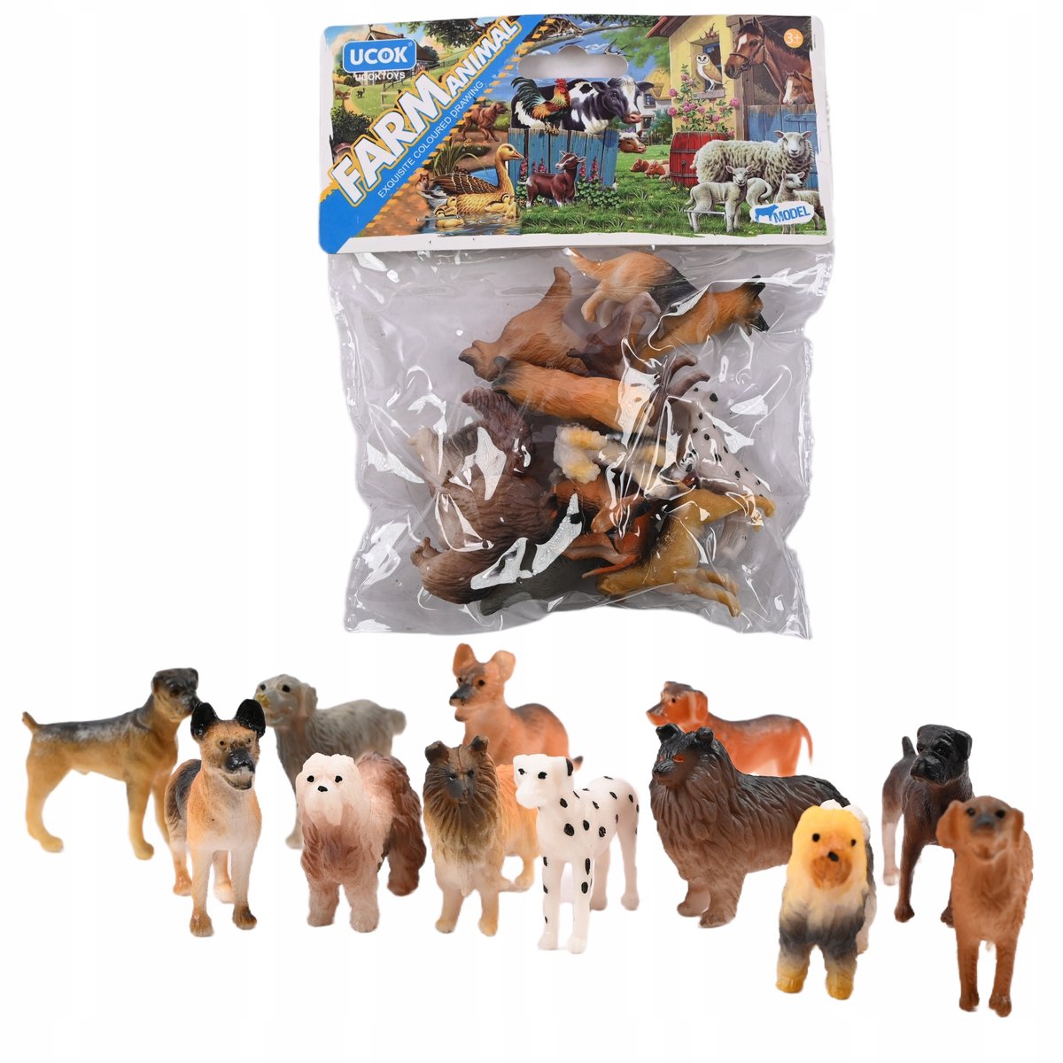 ZESTAW FIGUREK 12SZT FIGURKI PSY PIESKI RÓŻNE RASY GOLDEN RETRIEVER ...