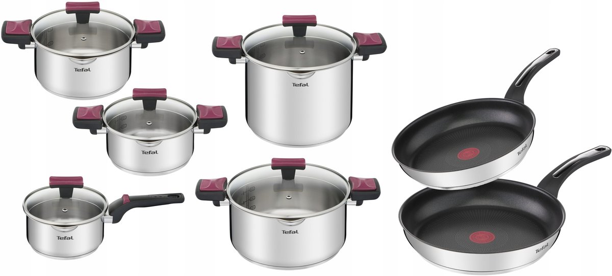 ZESTAW GARNKÓW TEFAL COOK&CLIP 12 ELEMENTÓW + PATELNIE EMOTION INDUKCJA GAZ - Tefal | Sklep ...