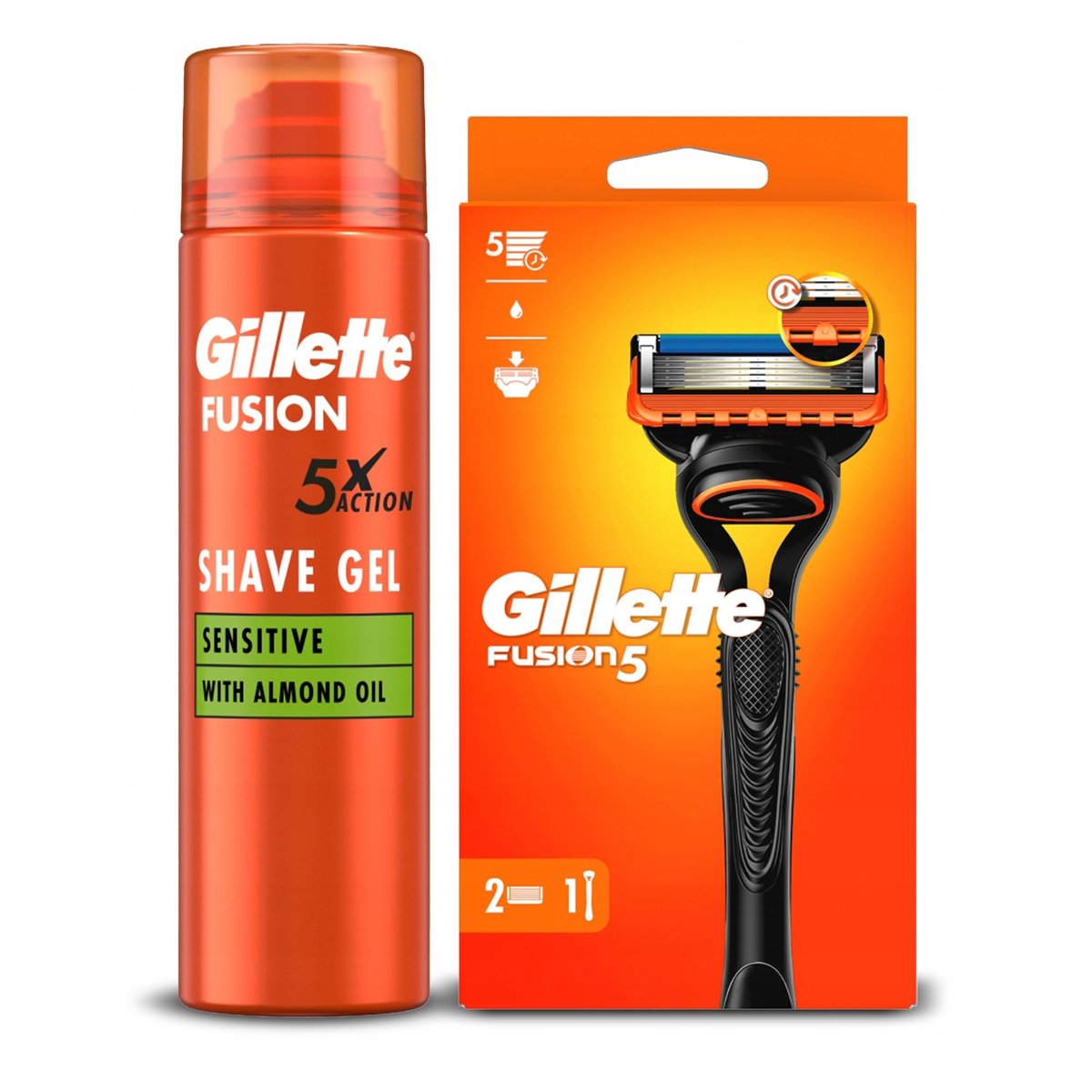 Zestaw Gillette Fusion5 maszynka + 2 ostrza + Żel Fusion sensitive ...