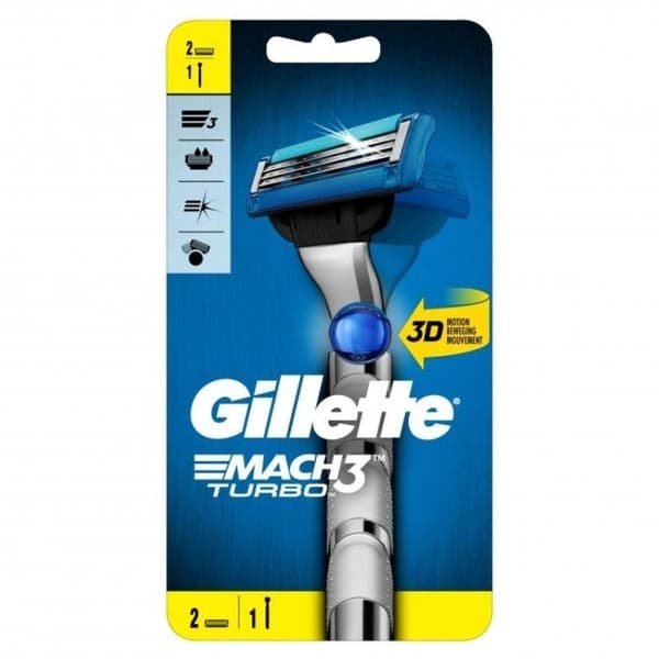 Zestaw Gillette Mach 3 Turbo 4 wkłady + maszynka z 2 wkładami 3D ...
