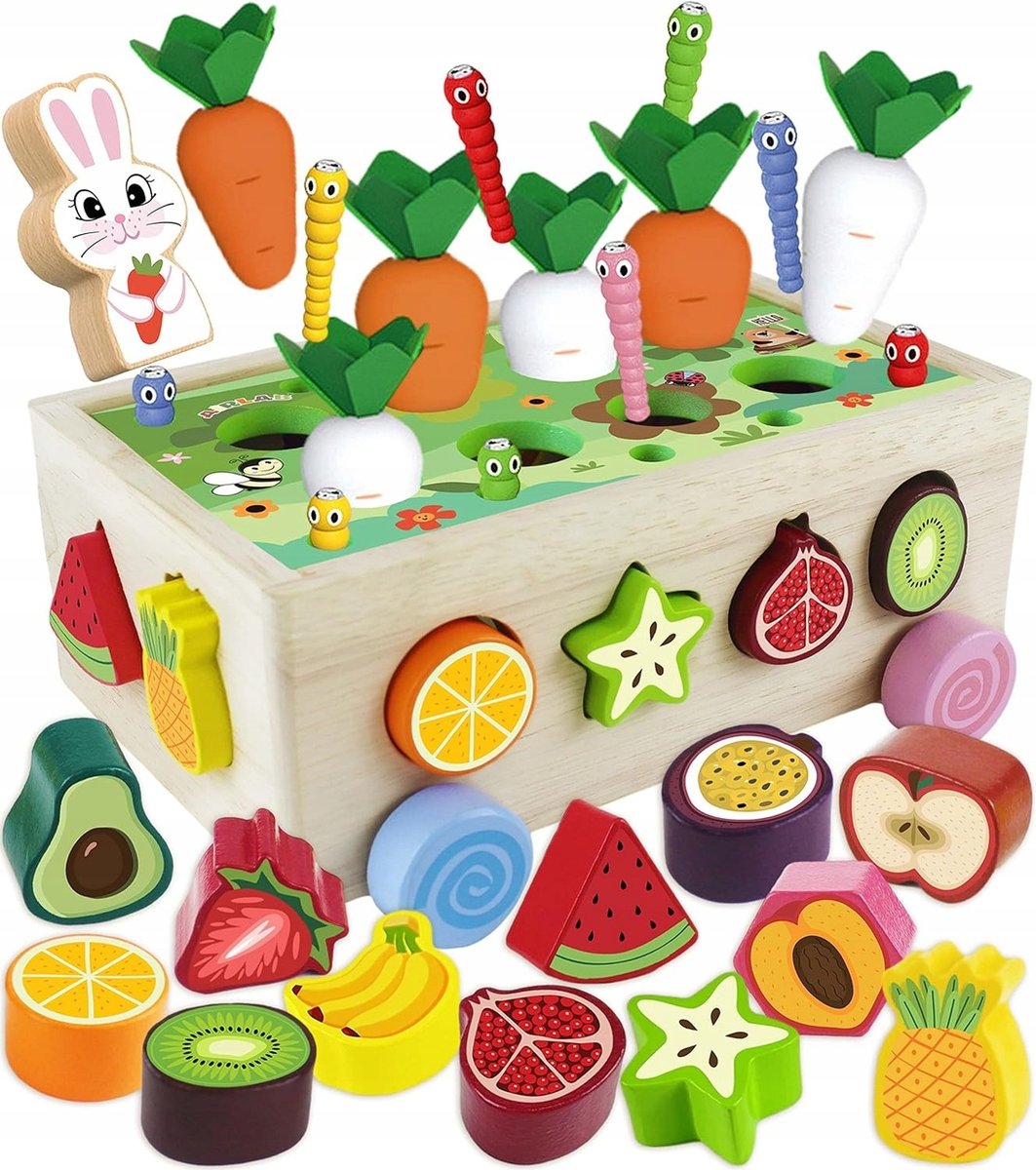 ZESTAW Gra Montessori Sorter Warzywa Marchewki Robaczki PREZENT - 100 ...