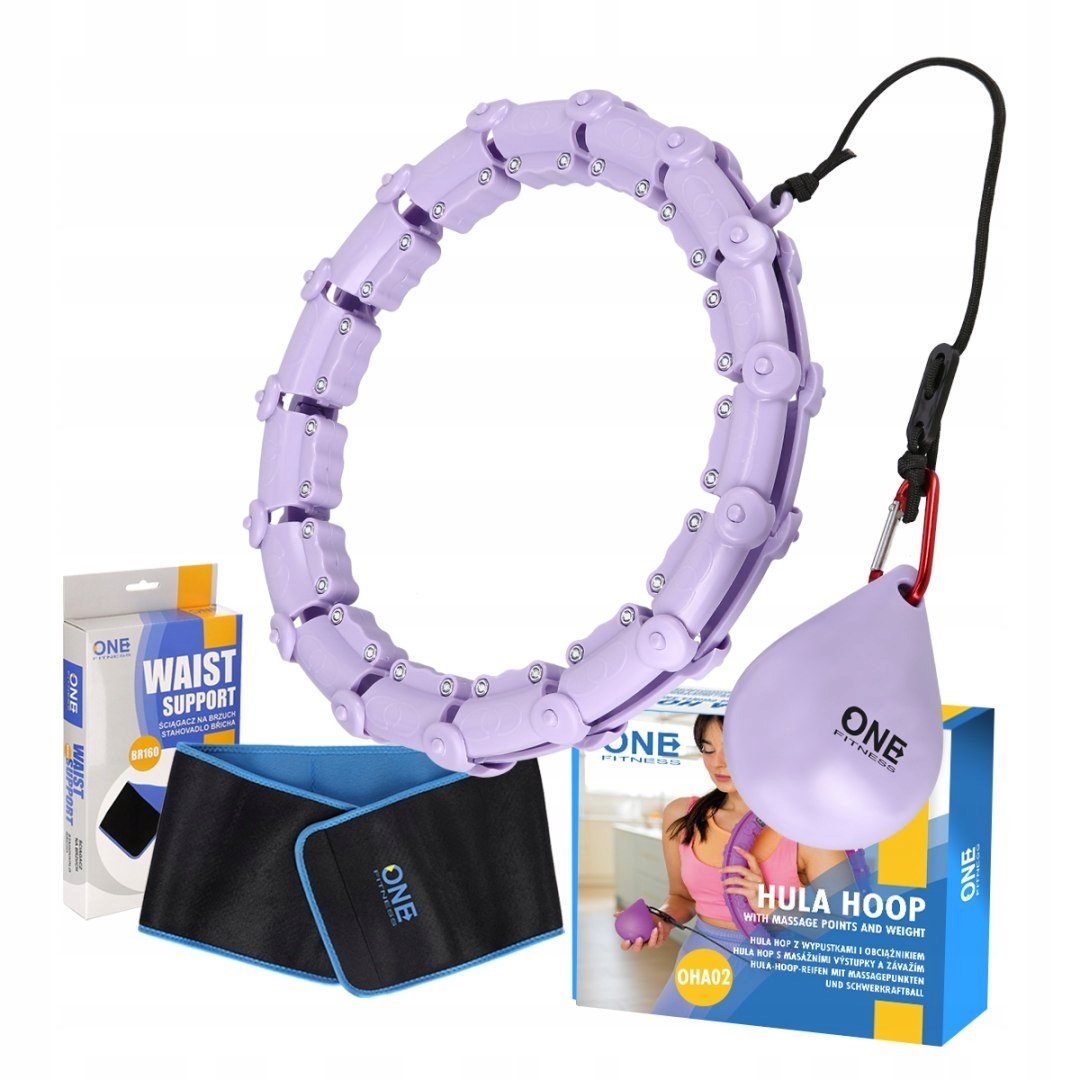 ZESTAW HULA HOP OHA02 VIOLET Z OBCIĄŻNIKIEM + PAS BR160 POSTURAL - One ...