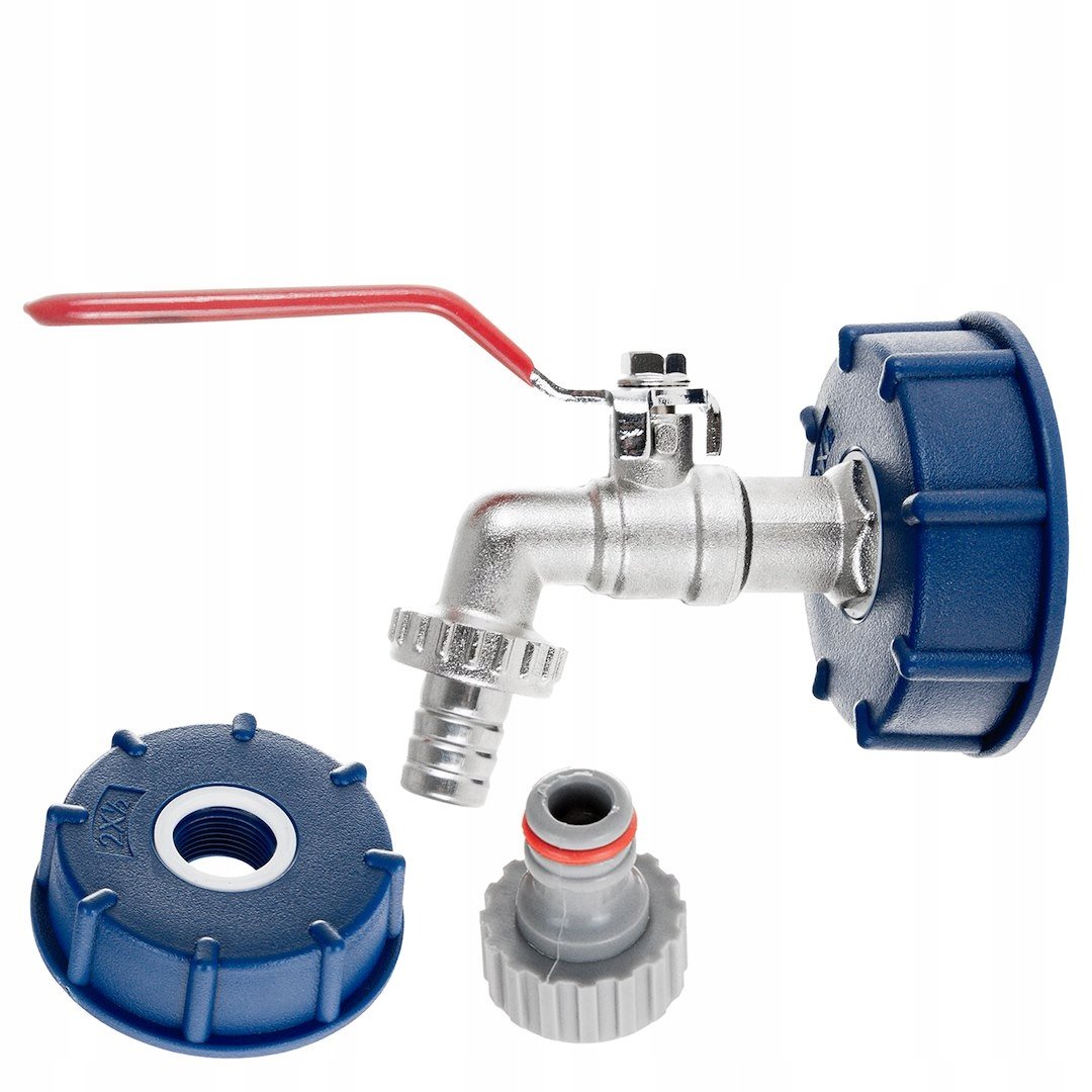 Zestaw IBC Nakrętka S60x6 Kran 1/2" Wyjście GZ 3/4" Nypel Mauser G70180 - Geko | Sklep EMPIK.COM