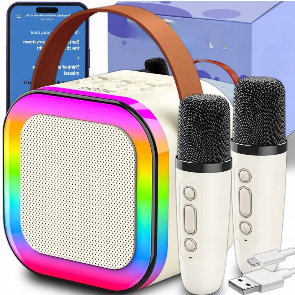 ZESTAW KARAOKE DLA DZIECI GŁOŚNIK BLUETOOTH USB LED MIKROFON 2SZT PREZENT - NEW | Sklep EMPIK.COM