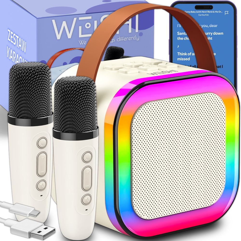 Zestaw Karaoke Dla Dzieci Głośnik Bluetooth Usb Led Mikrofon 2Szt Prezent - Imchex | Sklep EMPIK.COM
