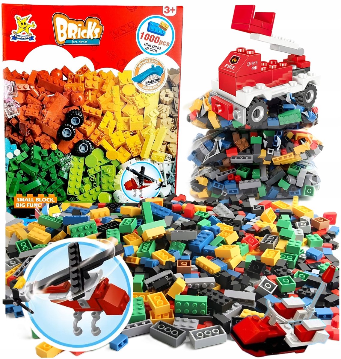 Zestaw Klocki konstrukcyjne Straż Pożarna 1000 elem. do budowania ...