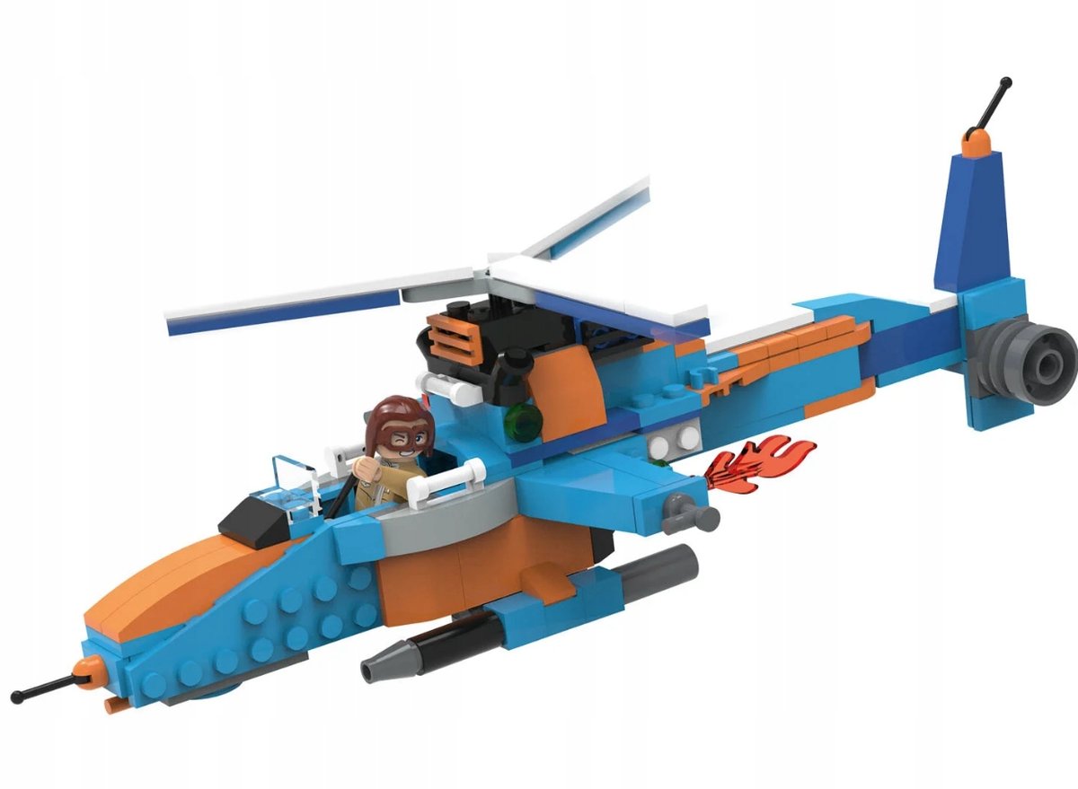 Zestaw klocków konstrukcyjnych 3w1 samolot helikopter odrzutowiec ...