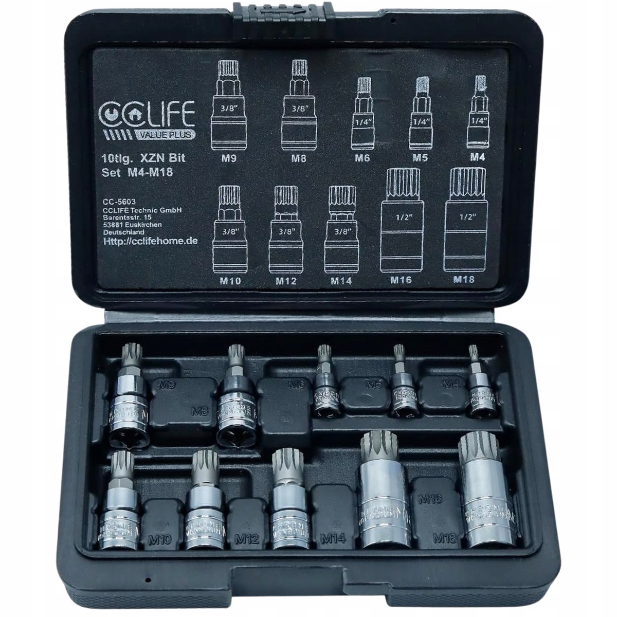 Zestaw Kluczy Bitów Nasadowych Torx XZN Spline M4 - M18 Męskie 10el ...