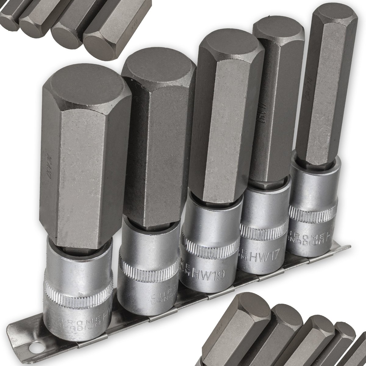 ZESTAW KLUCZY NASADOWYCH IMBUS HEX 1/2" 14-24 MM CR-V 100 MM 6-KĄT DUŻE ...