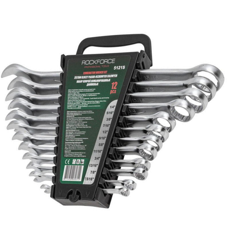 Zestaw Komplet Klucze płasko-oczkowe klucz płasko-oczkowych calowych profil Super Drive 12el ...