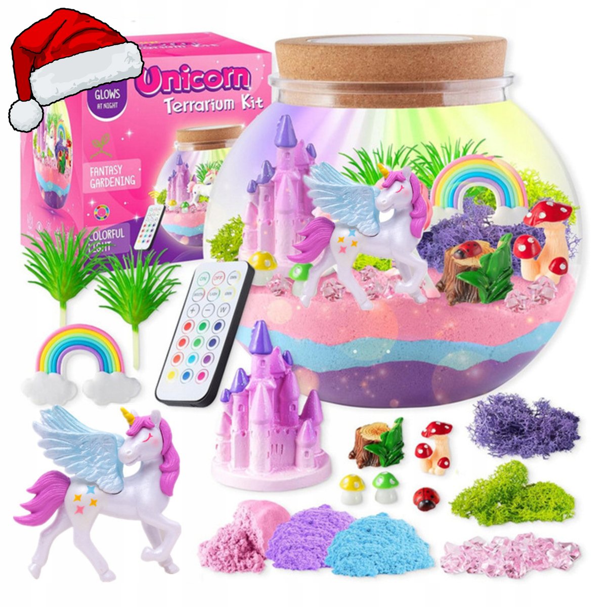Zestaw Kreatywny Magiczne Terrarium Jednorożca DIY z Podświetleniem LED ...