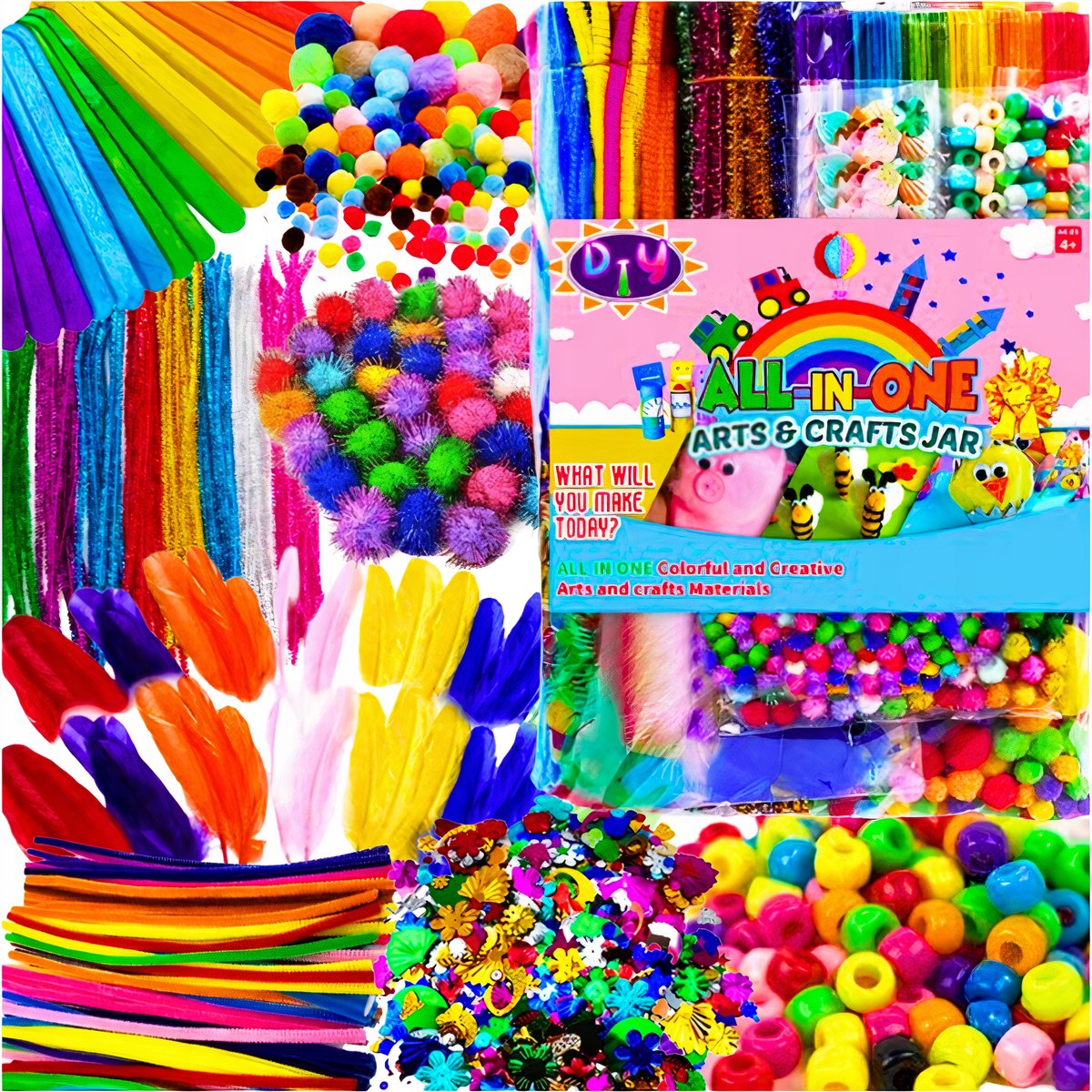 Zestaw kreatywny zabawa dla dzieci plastyczny 1750 elementów na prezent - Memflow | Sklep EMPIK.COM