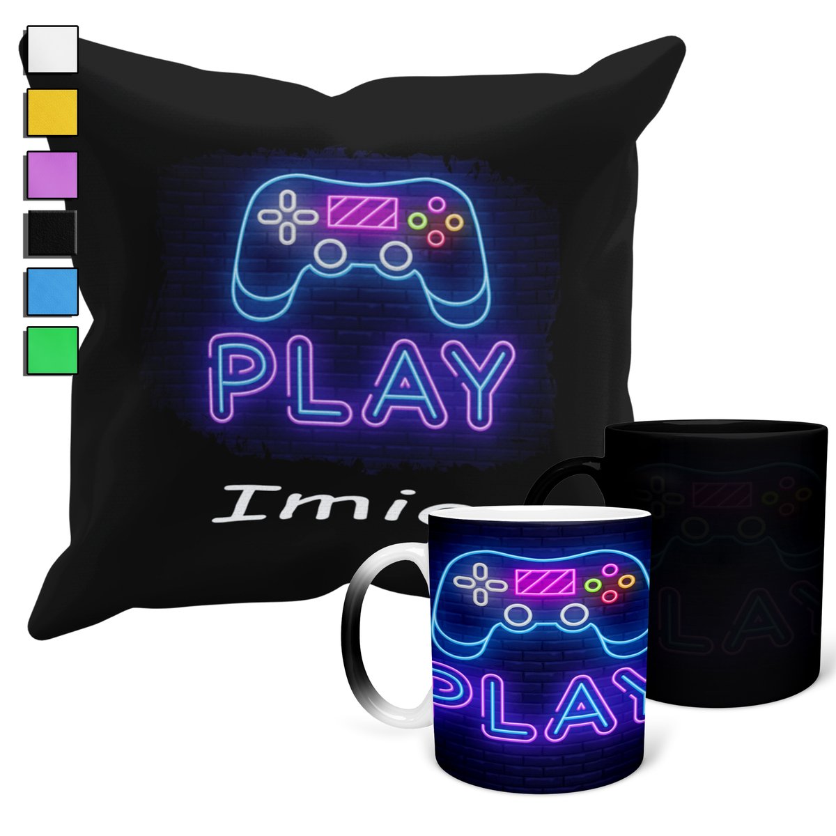 Zestaw Kubek Magiczny + Poszewka Z Poduszką- Game Pad Play Prezent ...